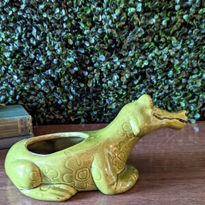 Vintage Ceramic Alligator Indoor Planter, Unique Alligator Planter ...