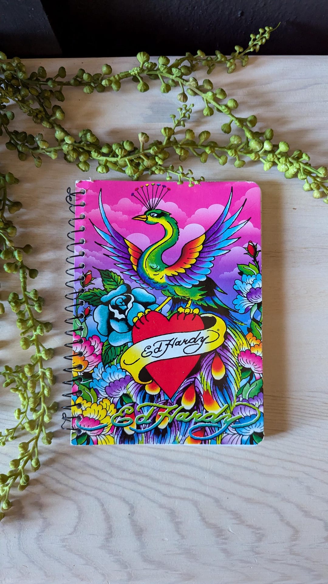 Vintage Ed Hardy 5X7 Notebook, Early 2000's Ed Hardy School Supplies ...