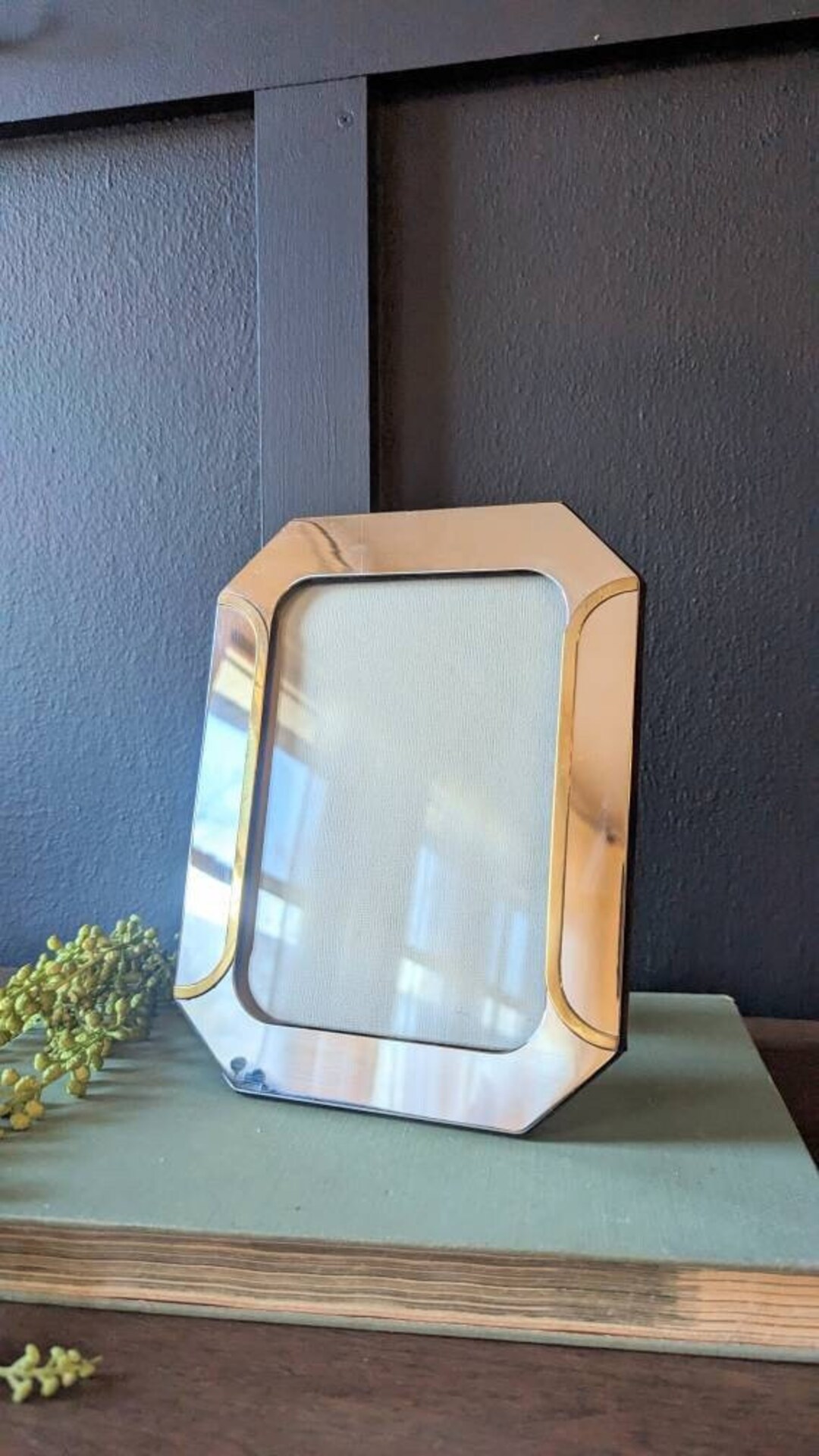 Vintage Geometric Mirror Picture Frame, Gold and Silver Picture Frame ...