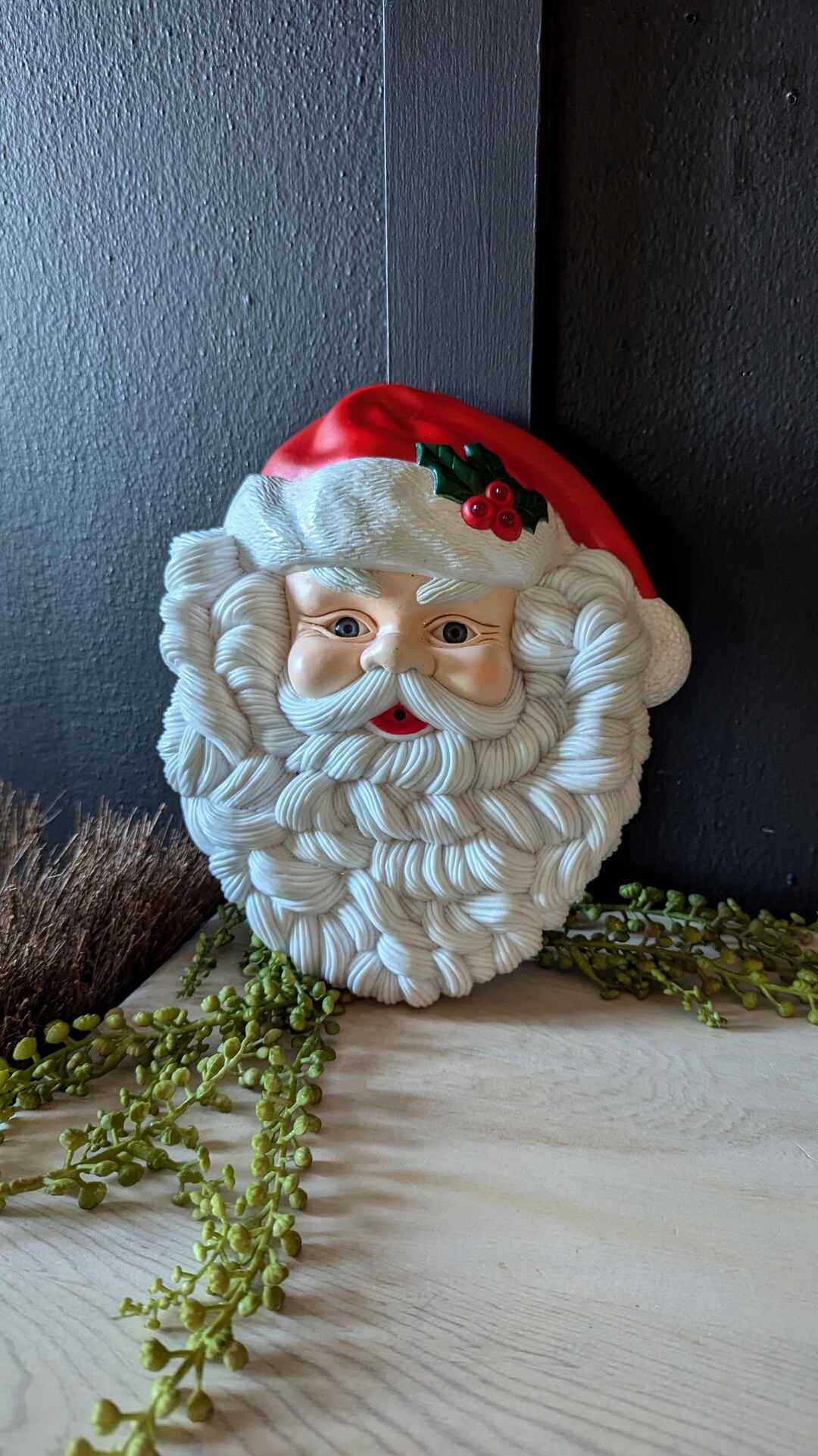 1995 Blow Mold Singing Santa Head, Motion Activated Santa Head, 90's ...