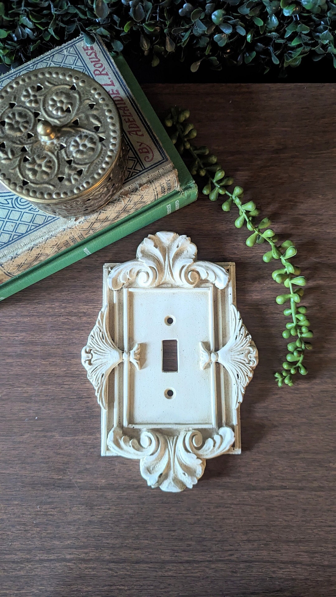 Vintage Florentine Antique Style Light Switch Cover, Ornate Cream Light ...