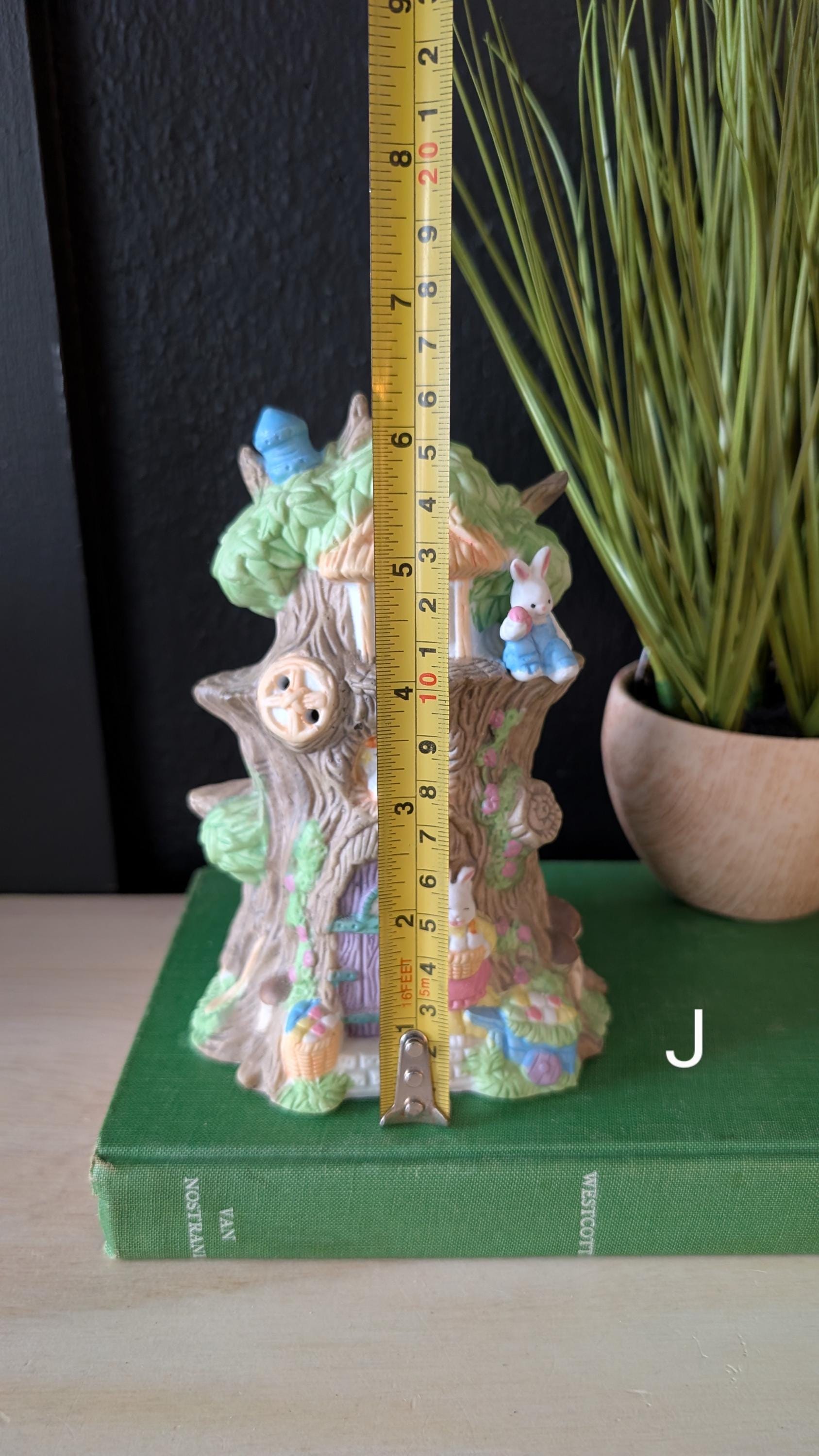 Vintage Porcelain Easter Village Tree Trunk Cottage, Vintage Easter ...