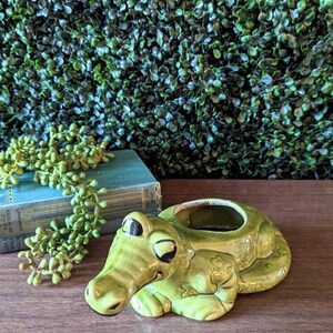 Vintage Ceramic Alligator Indoor Planter, Unique Alligator Planter ...