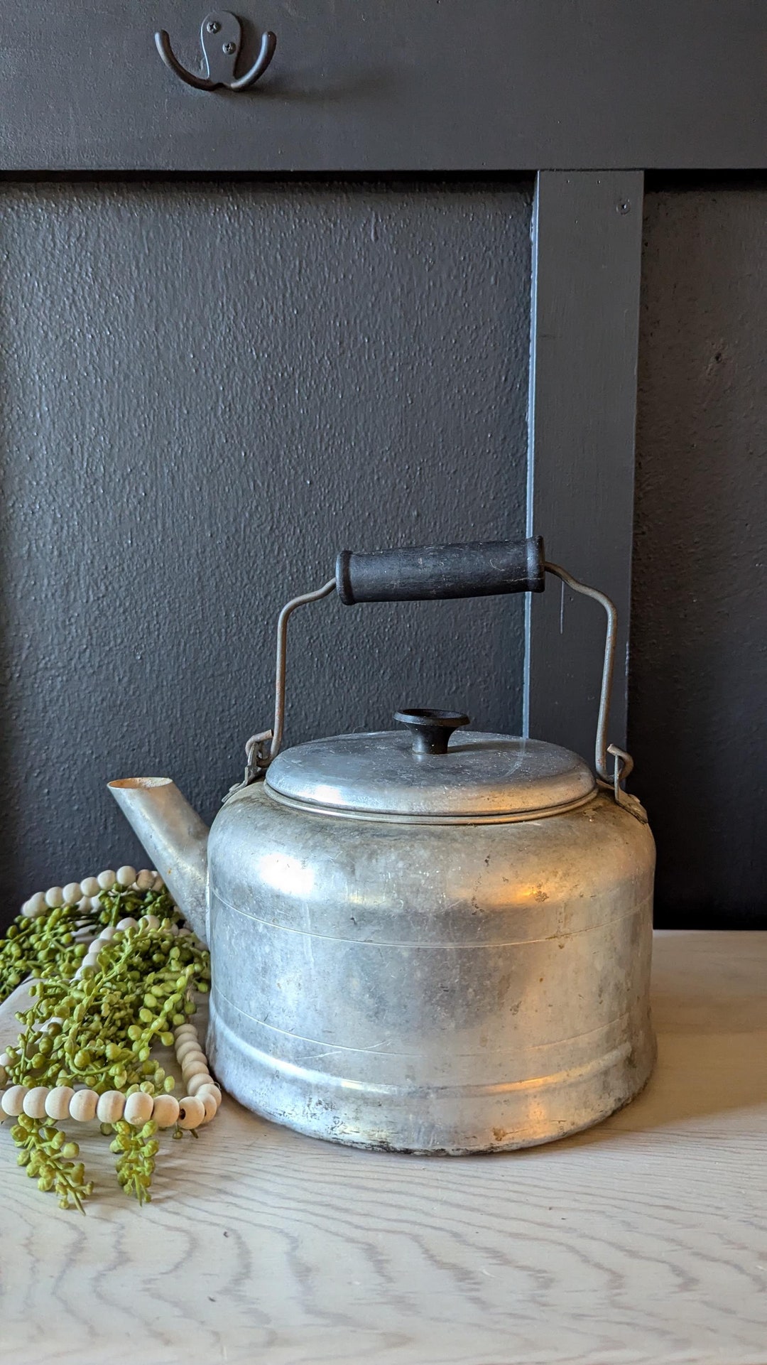 Vintage Metal Teapot, Unique Metal Teapot, Rustic Primitive Tea Kettle ...