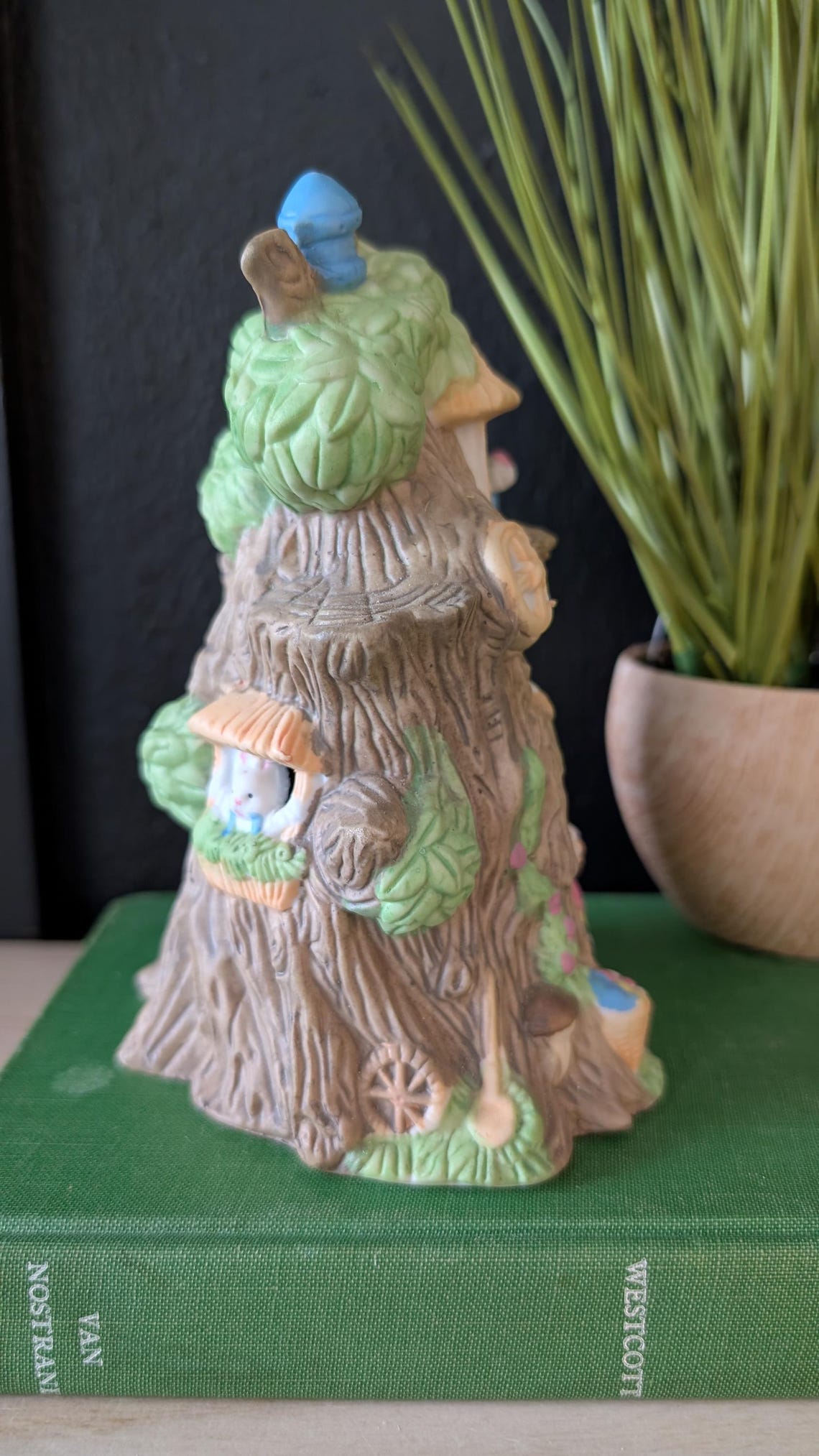Vintage Porcelain Easter Village Tree Trunk Cottage, Vintage Easter ...