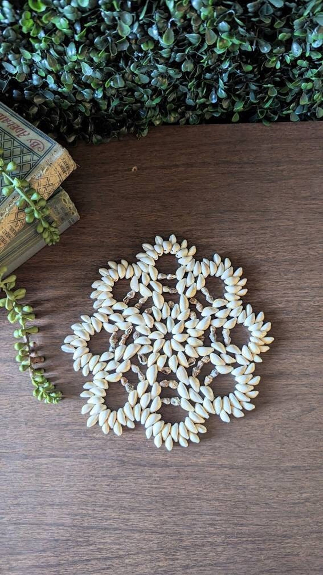 Midcentury Circle Shell Trivet, Vintage Shell Trivet - Etsy