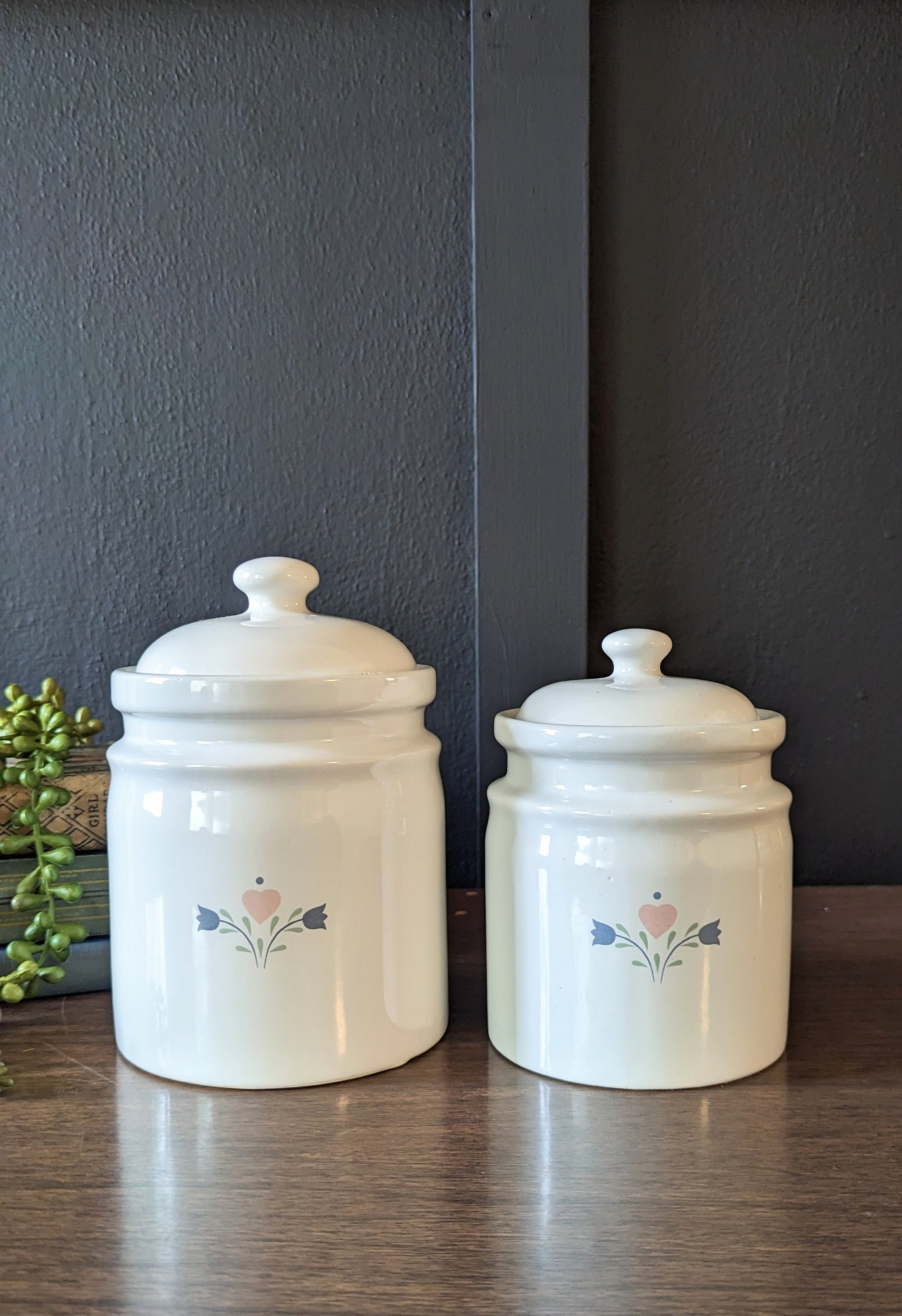 Vintage Ceramic Swan Kitchen Canisters Ceramic Cottage - Etsy
