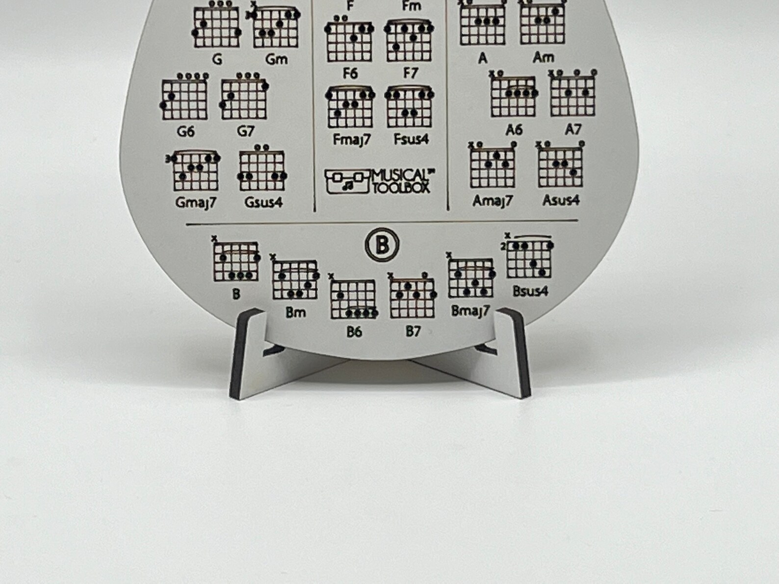 Enhanced Wooden Guitar Chord Chart With Portable Stand – 42 Chords for ...