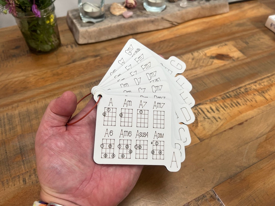 Wooden Etched Ukulele 56 Chord Keychain (right Handed) - Etsy