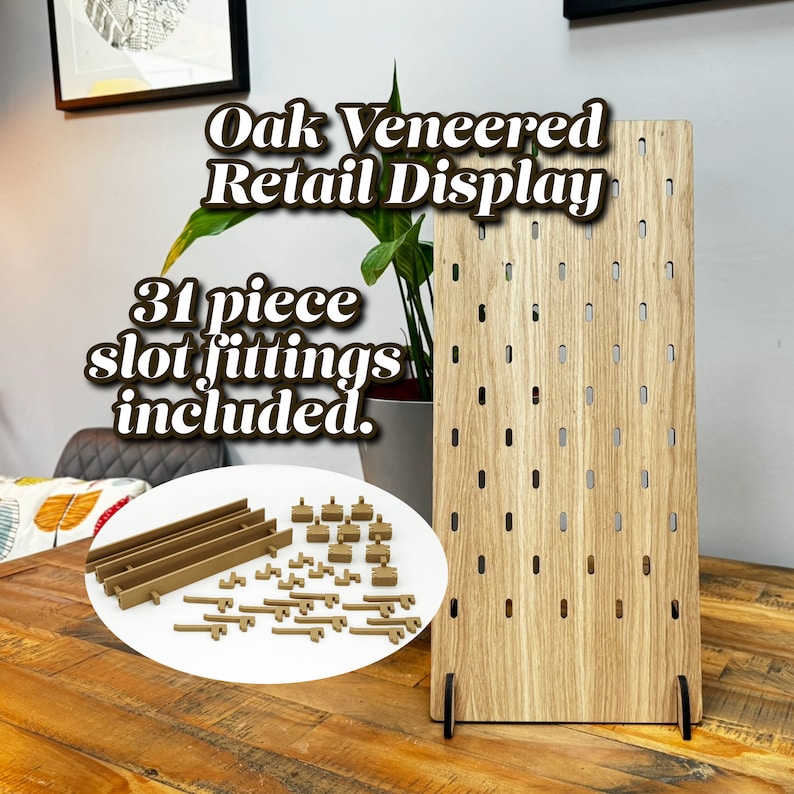 Modular Oak Veneer Retail Display Stand Slot Together Design With 31 3D ...