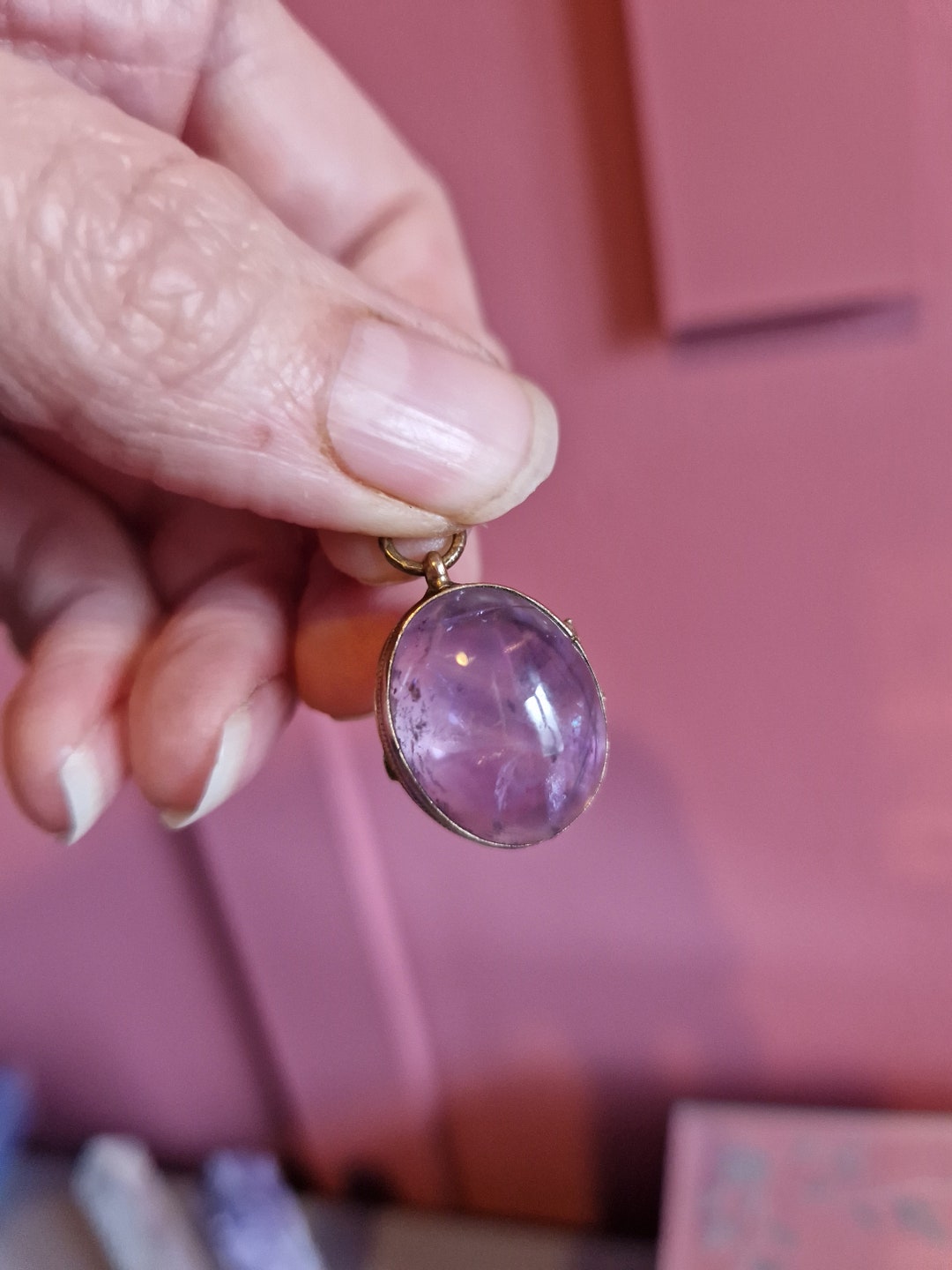 170C Victorian Real Amethyst Oval Pool of Light Locket Super Rare - Etsy