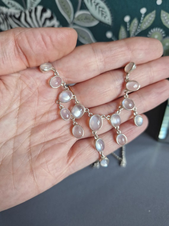 144E art deco sterling silver ceylon moonstone fringe… - Gem