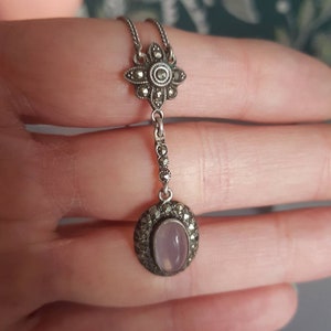 Art Deco Sterling Silver Ceylon Blue Hue Moonstone Pendant on - Etsy