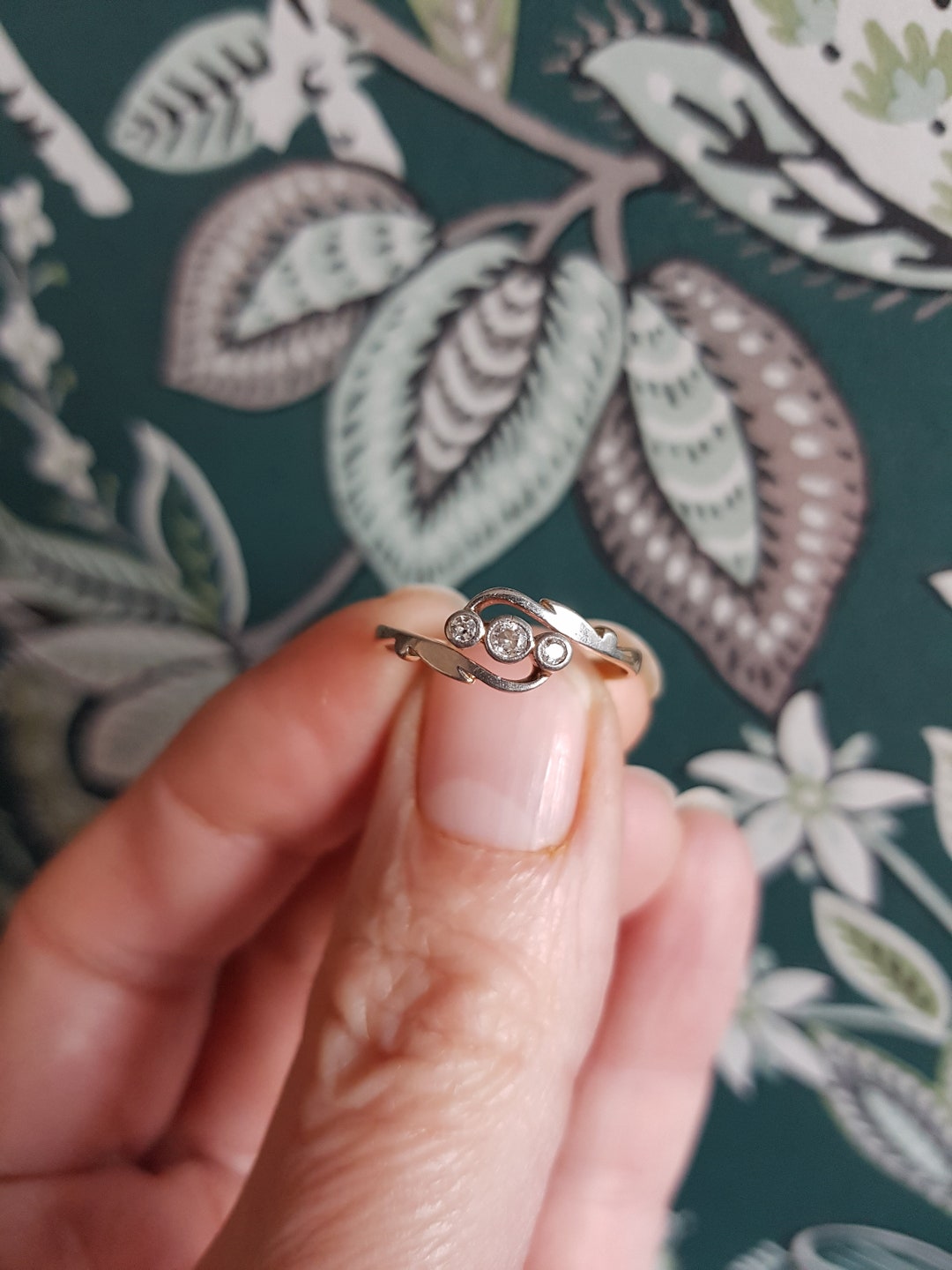 403E Edwardian 18ct Gold Old Cut Diamond Trilogy Ring Size P / 7.75 - Etsy