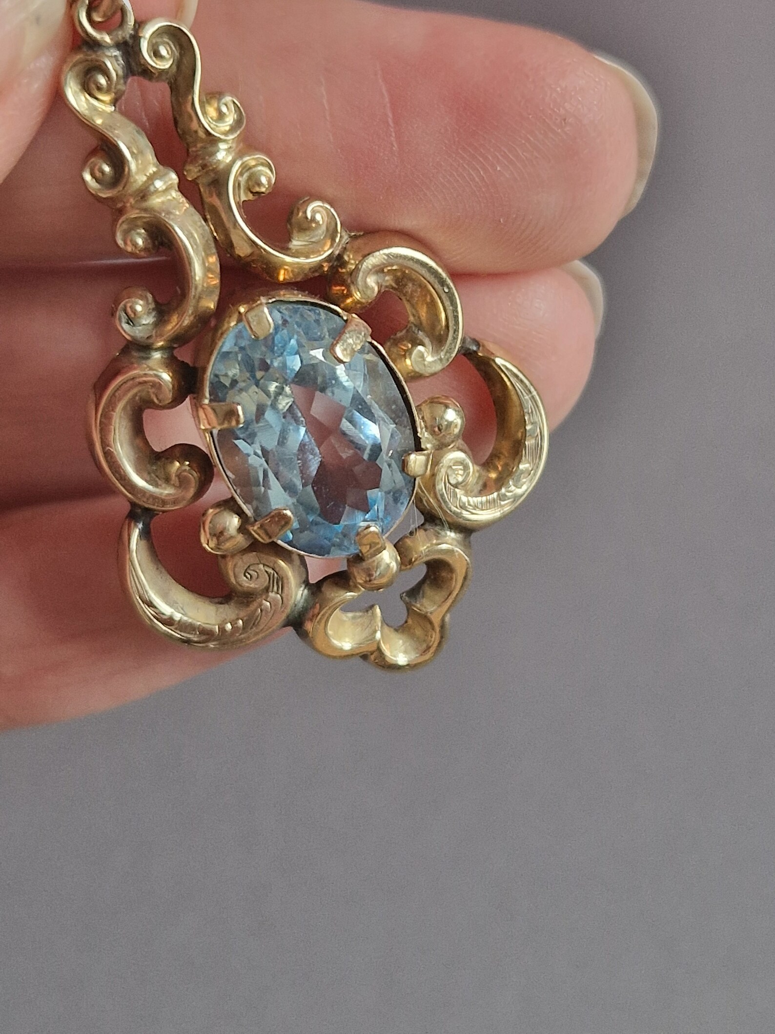 74B Late Victorian Antique 9ct Gold Real Topaz Scroll Pendant - Etsy