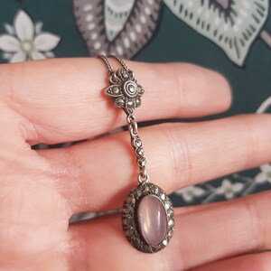 Art Deco Sterling Silver Ceylon Blue Hue Moonstone Pendant on - Etsy