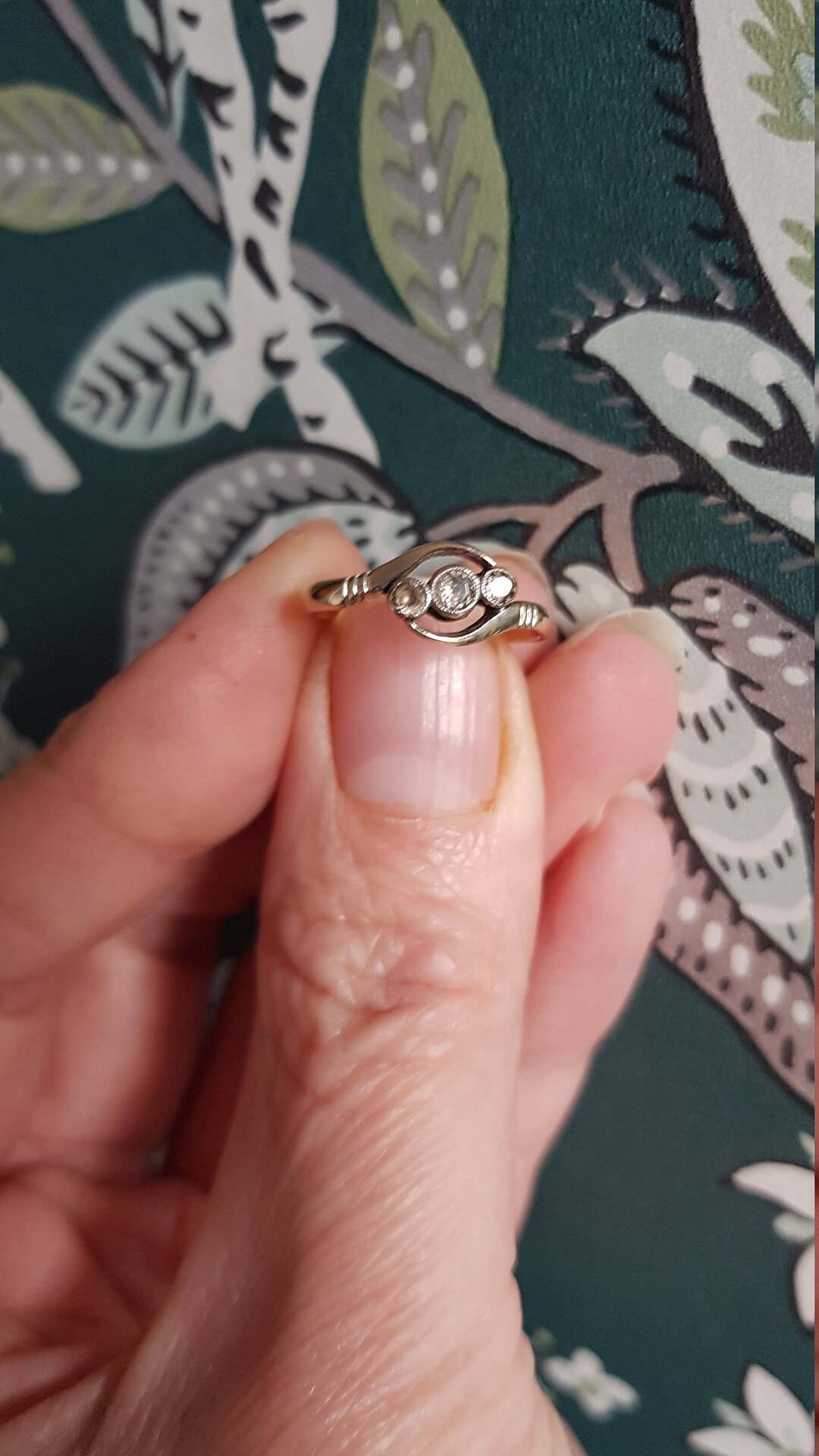 154Q Art Deco 9ct Gold Platinum Trilogy Diamond Ring Size L - Etsy