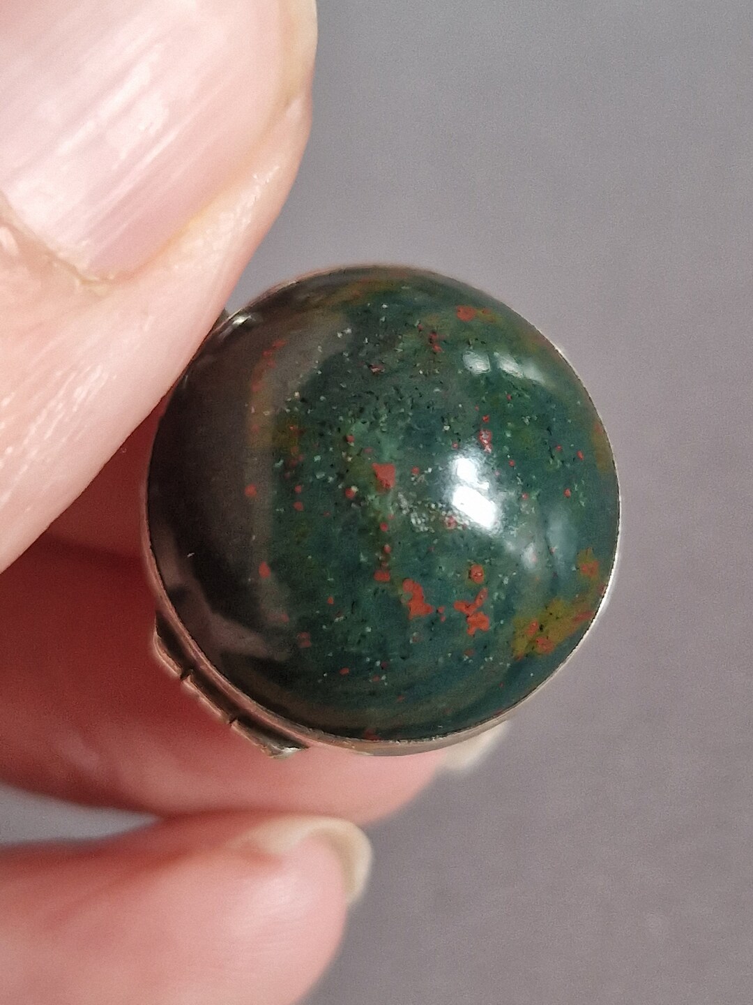 Victorian Bloodstone Orb Locket: Sterling Silver Mourning Jewelry - Etsy