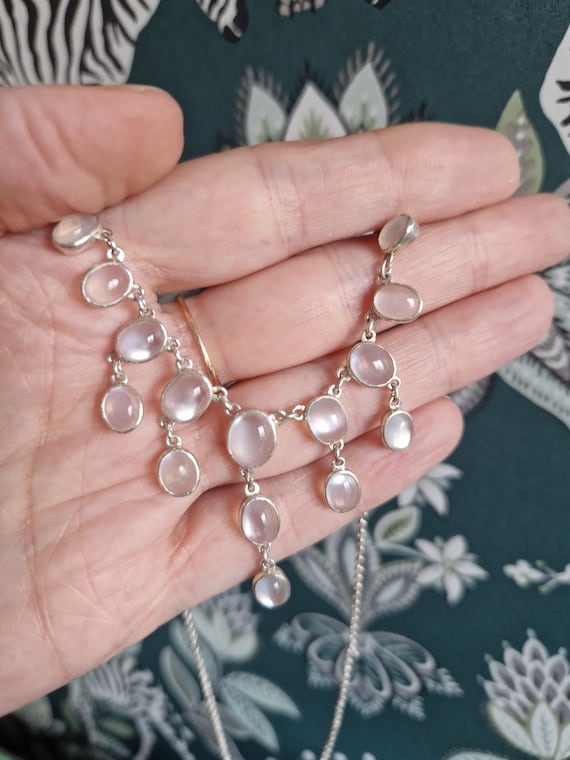 144E art deco sterling silver ceylon moonstone fringe… - Gem