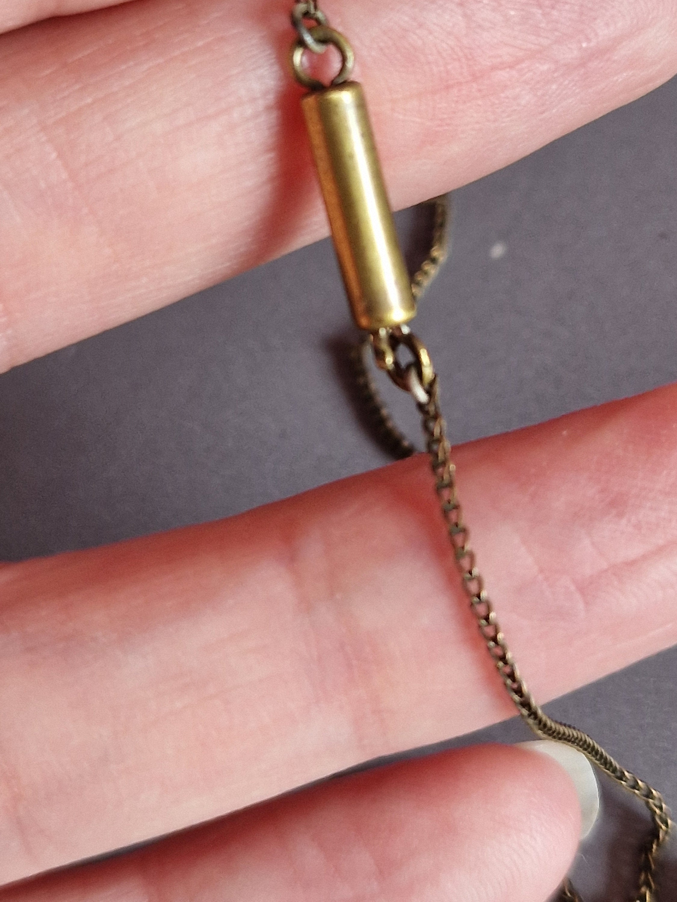 92B Edwardian Antique Yellow Gilt Metal With Old Cut Paste 92B Edwardian Antique Yellow Gilt Metal With Old Cut Paste