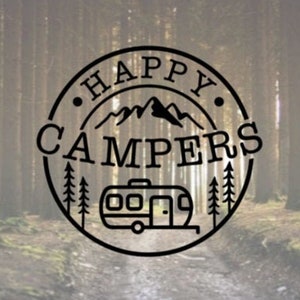 Travel Trailer Decal, Camper Decal, Happy Campers Decal, Camp Life ...