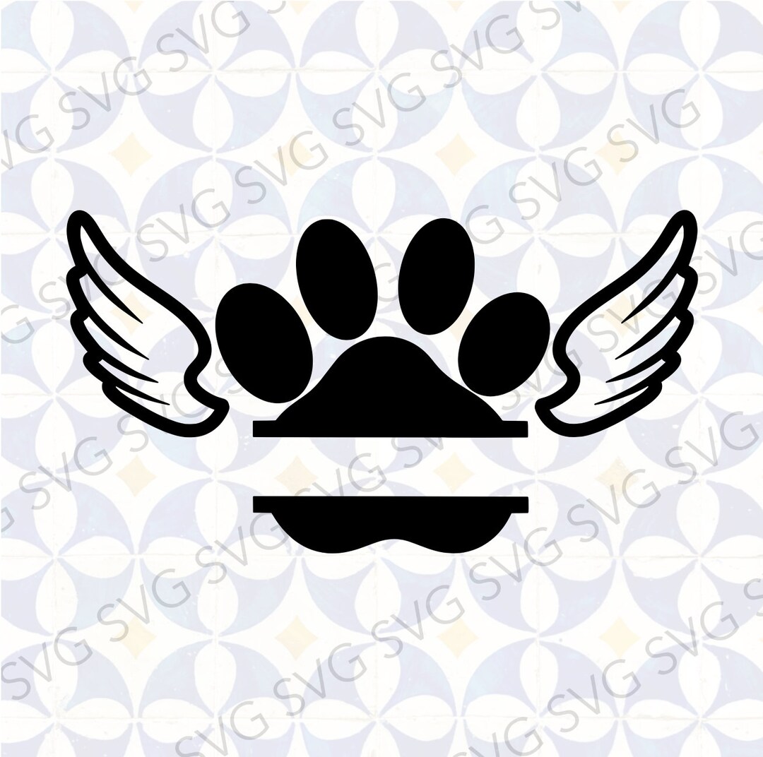 Dog Memorial SVG, Paw With Wings SVG, Dog Memorial Cut File - Etsy
