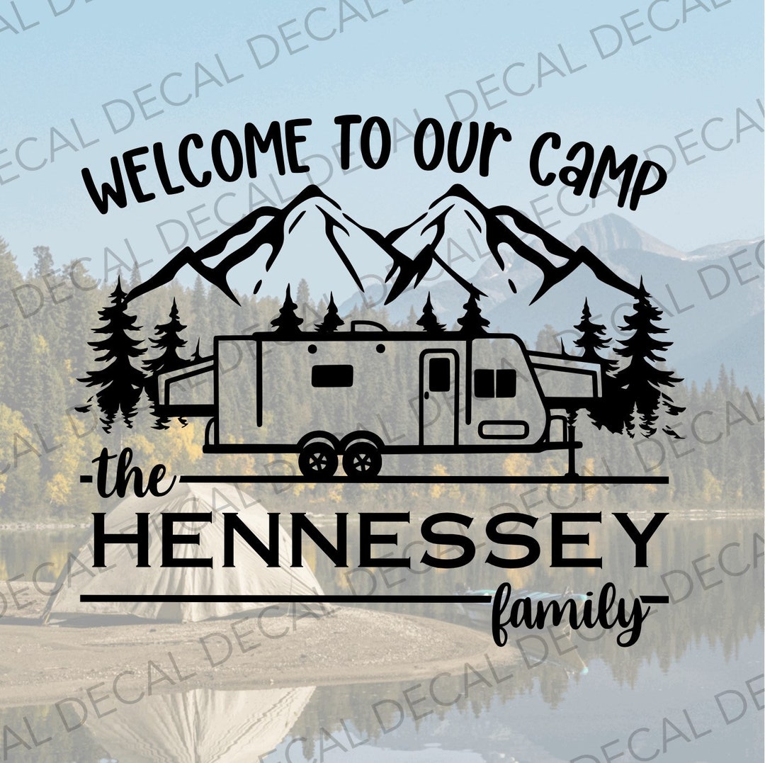 Welcome to Our Camp Hybrid Camper Decal, Personalized Camper Decal ...