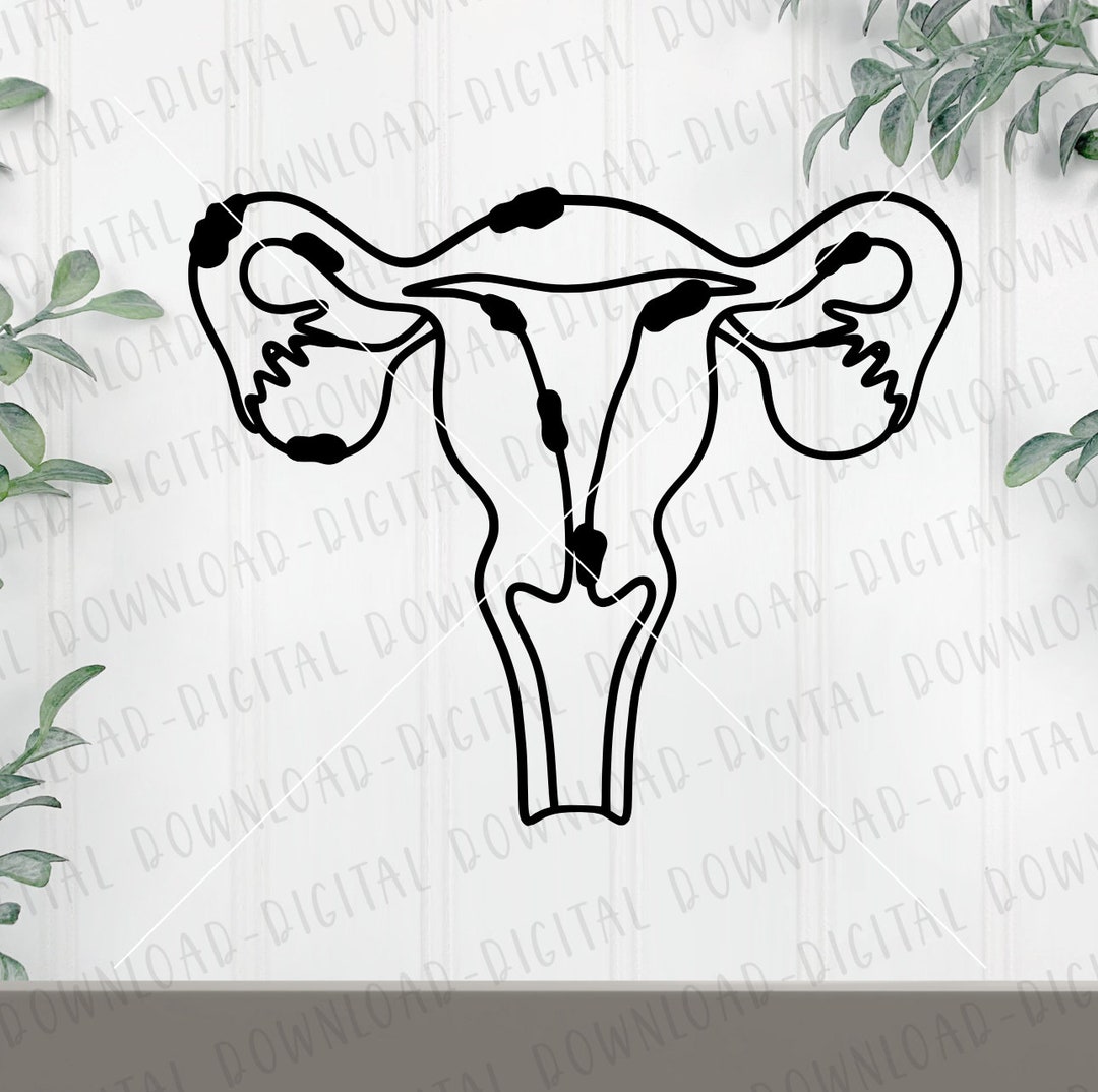 Endometriosis SVG, Uterus SVG, Uterus Line Drawing, Uterus Cut File - Etsy