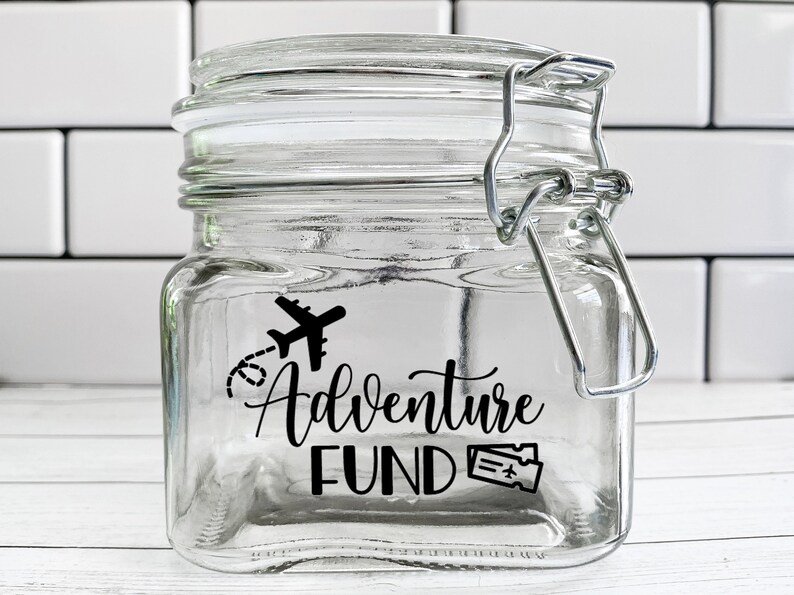 Adventure Fund Decal Money Jar Decal Saving Decal Vacation | Etsy