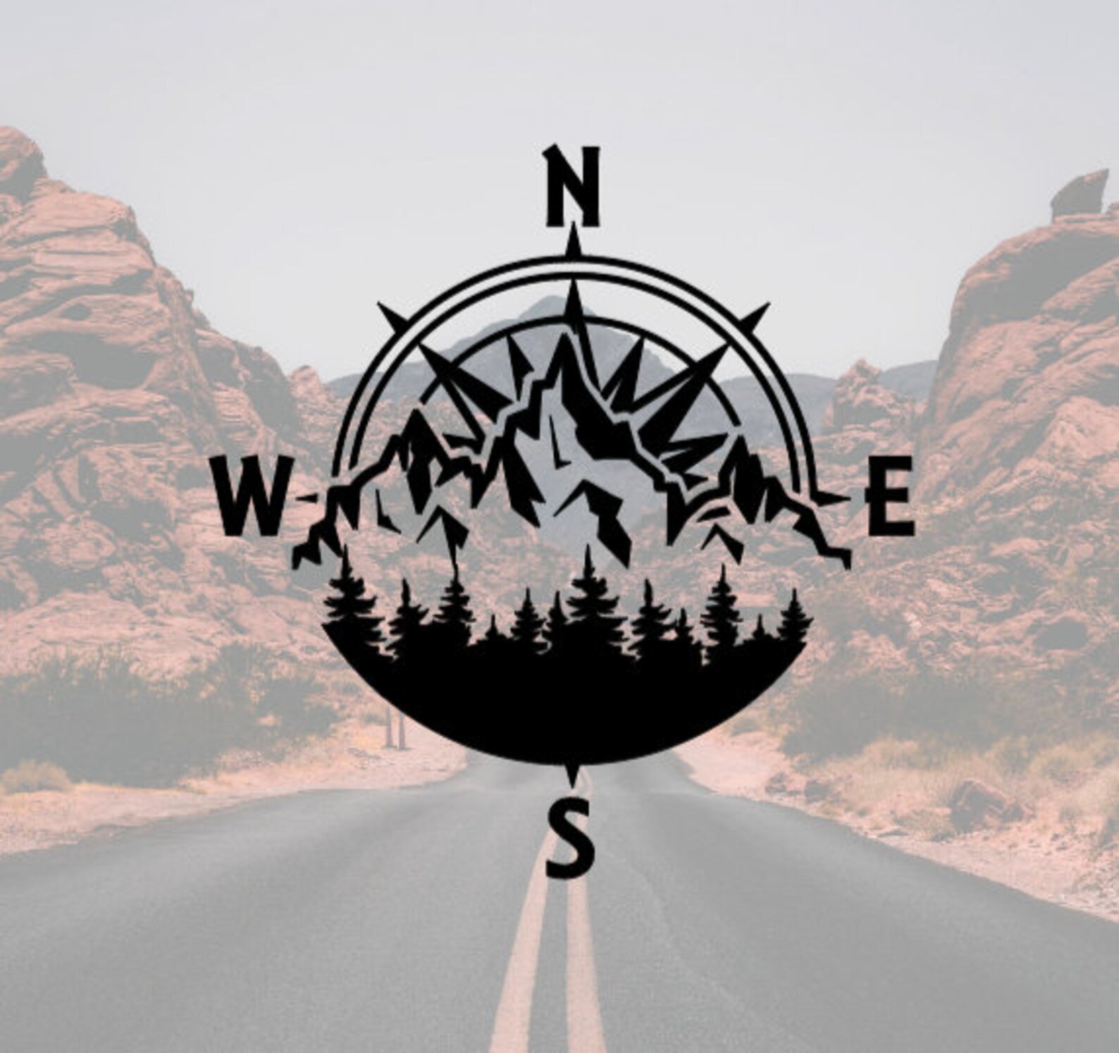 Compass and Mountains Decal Vinyl Decal Decal for Camper | Etsy