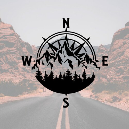 Mountains and Compass Decal Vinyl Decal Decal for Camper - Etsy