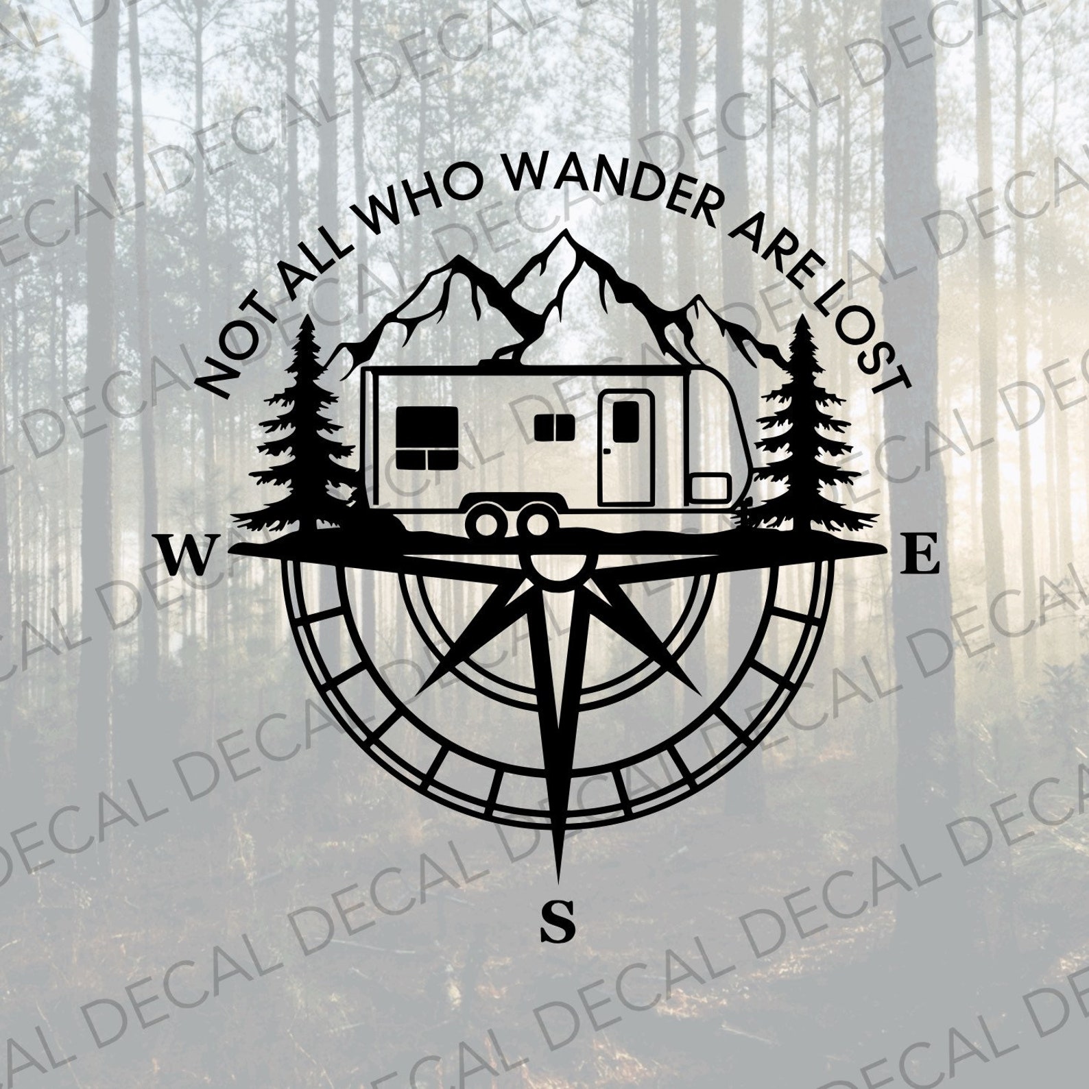 Not All Who Wander Are Lost Decal, Travel Trailer Decal, RV Decal ...