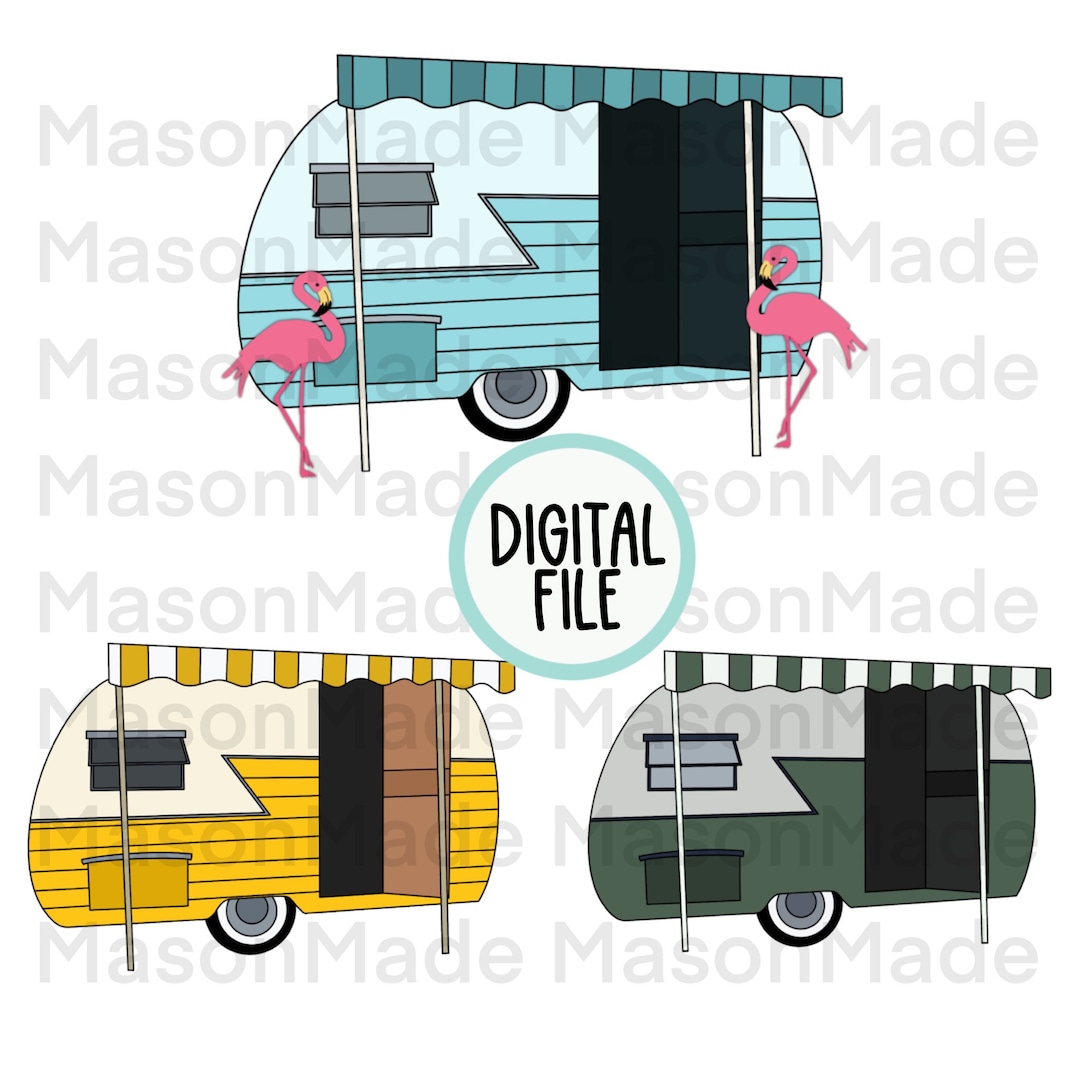 Vintage Camper Graphic, Retro Campers, Camper PNG, Camper Clipart ...