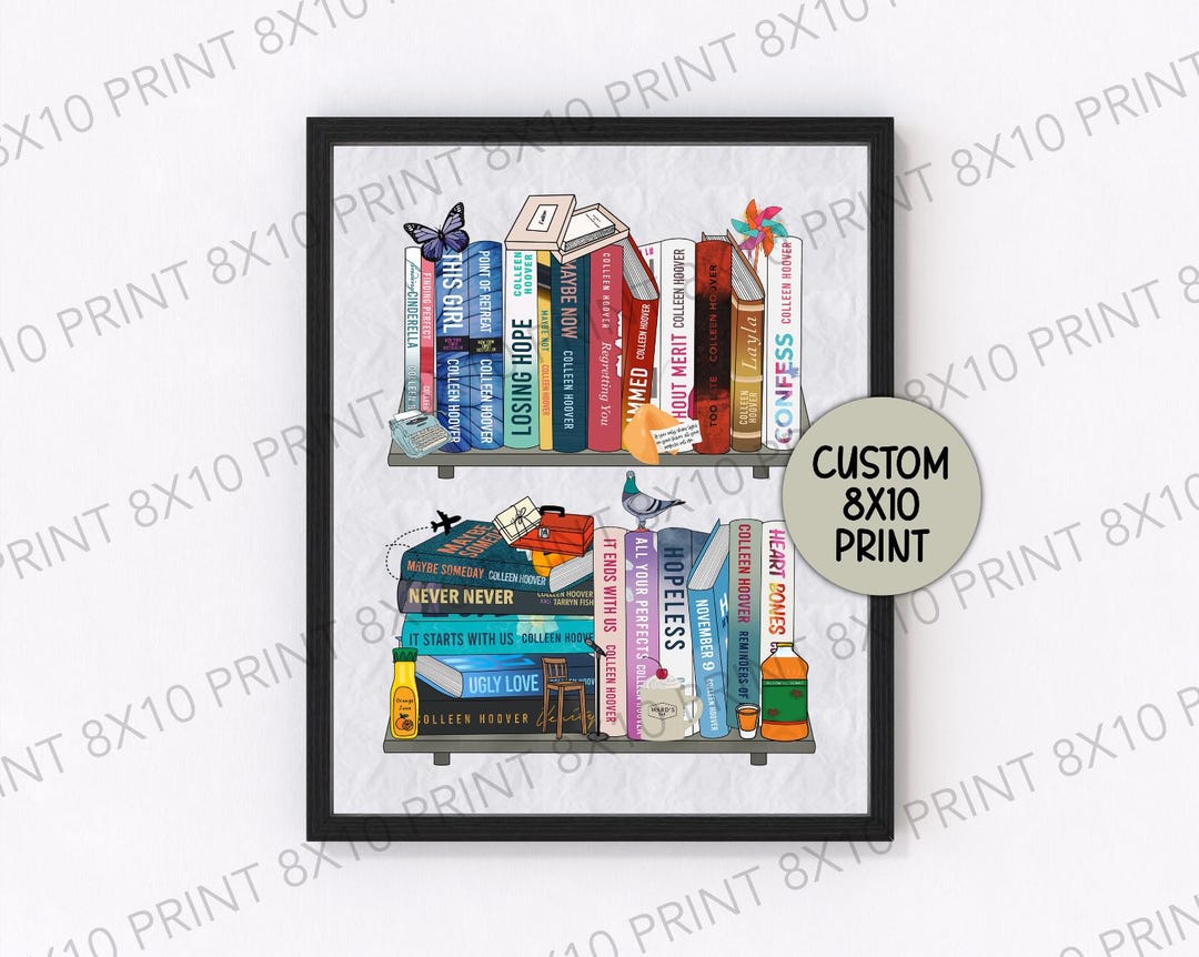 Colleen Hoover Wall Art, Coho Book Stack, Coho Wall Art, Colleen Hoover ...