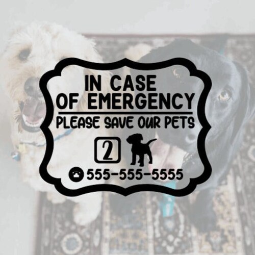 Emergency Pet Rescue Window Sticker Pets Inside Rescue Decal - Etsy