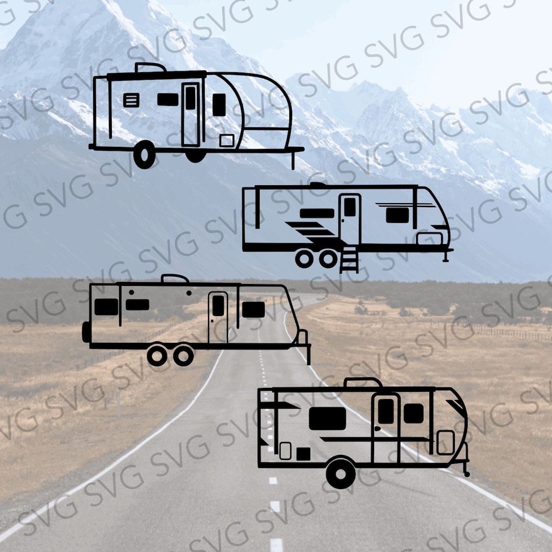 Camper SVG Bundle, 4 RV Bundle, Different Camper Types, Camper ...