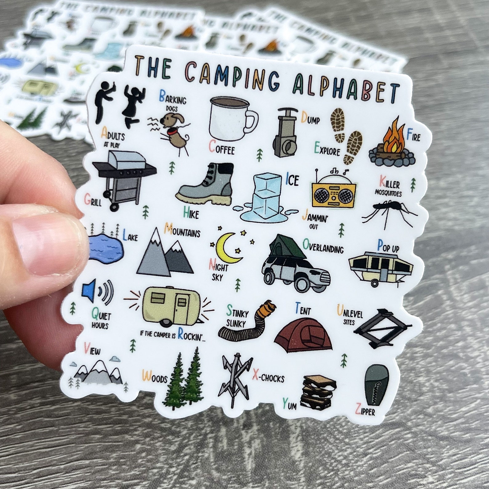 Camping Magnet, Camping Alphabet, Camp Alphabet Magnet, Magnet for ...