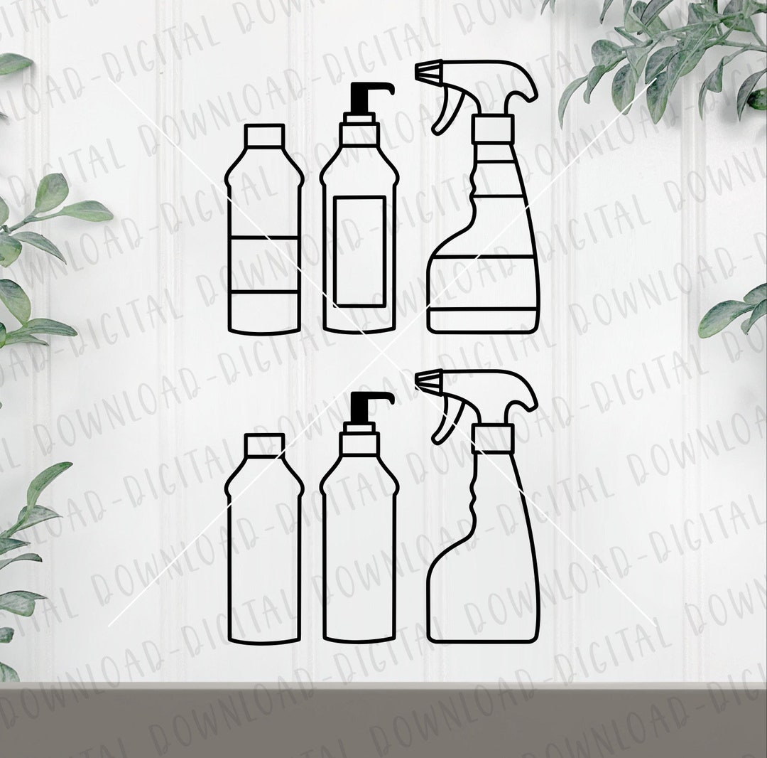 Cleaning Supplies SVG, Cleaning Bottles Svg, Spray Bottle Svg, Cleaning ...
