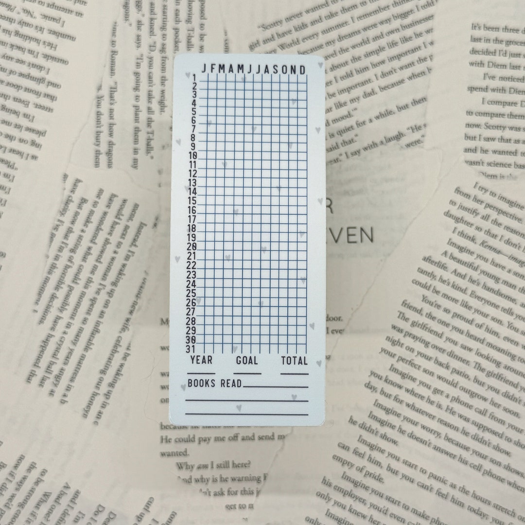 Reading Habit Tracker Sticker, Book Tracker, Bookmark, Book Lover ...