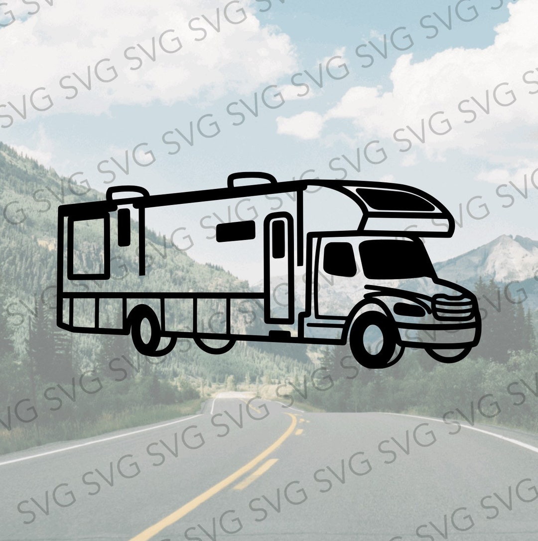 Super C SVG, Camper SVG, Camper Cut File, Motorhome SVG, Camper Cutting ...