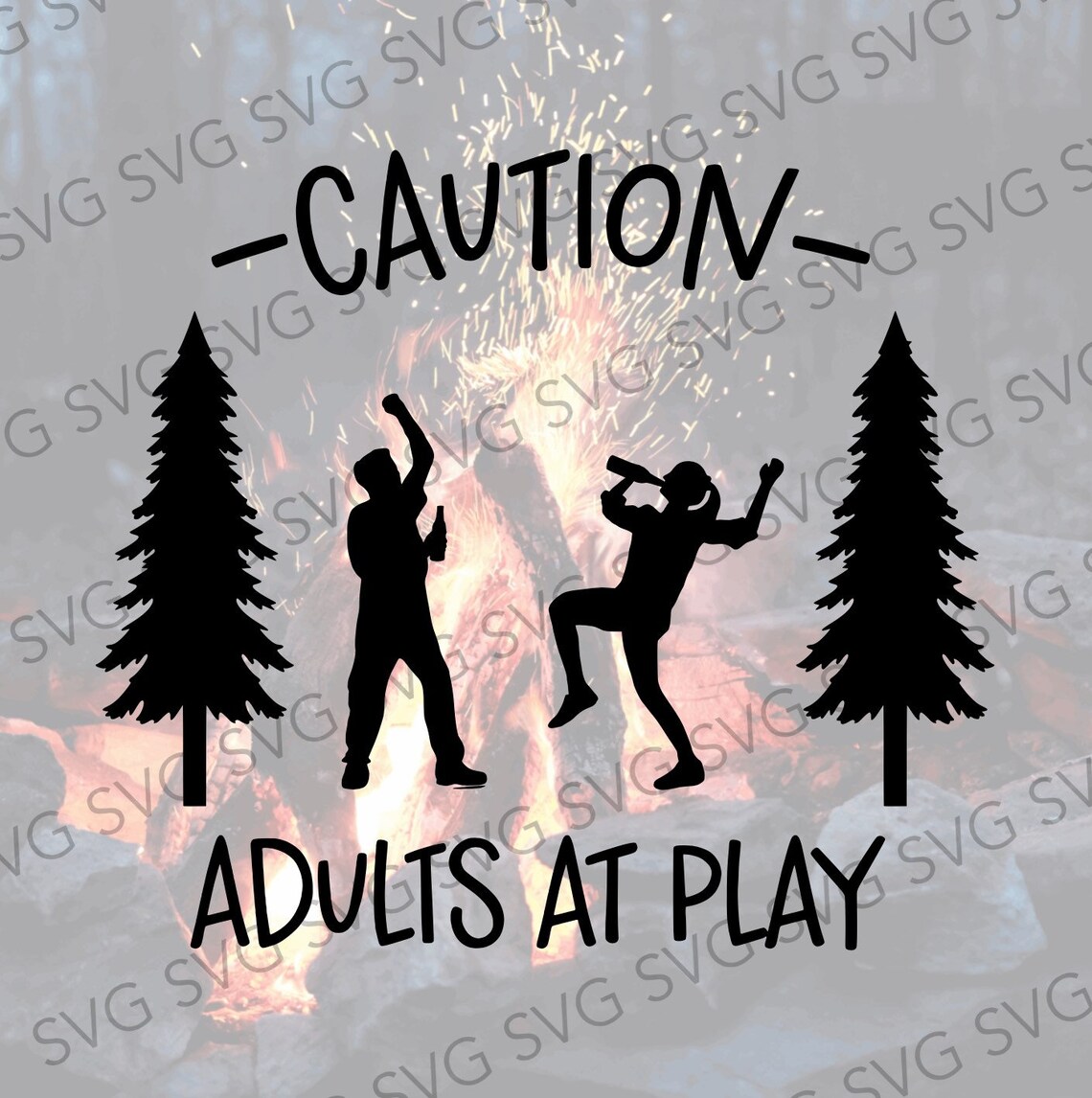 Caution Adults at Play SVG, Drinking Adults SVG, Funny Decal SVG for ...