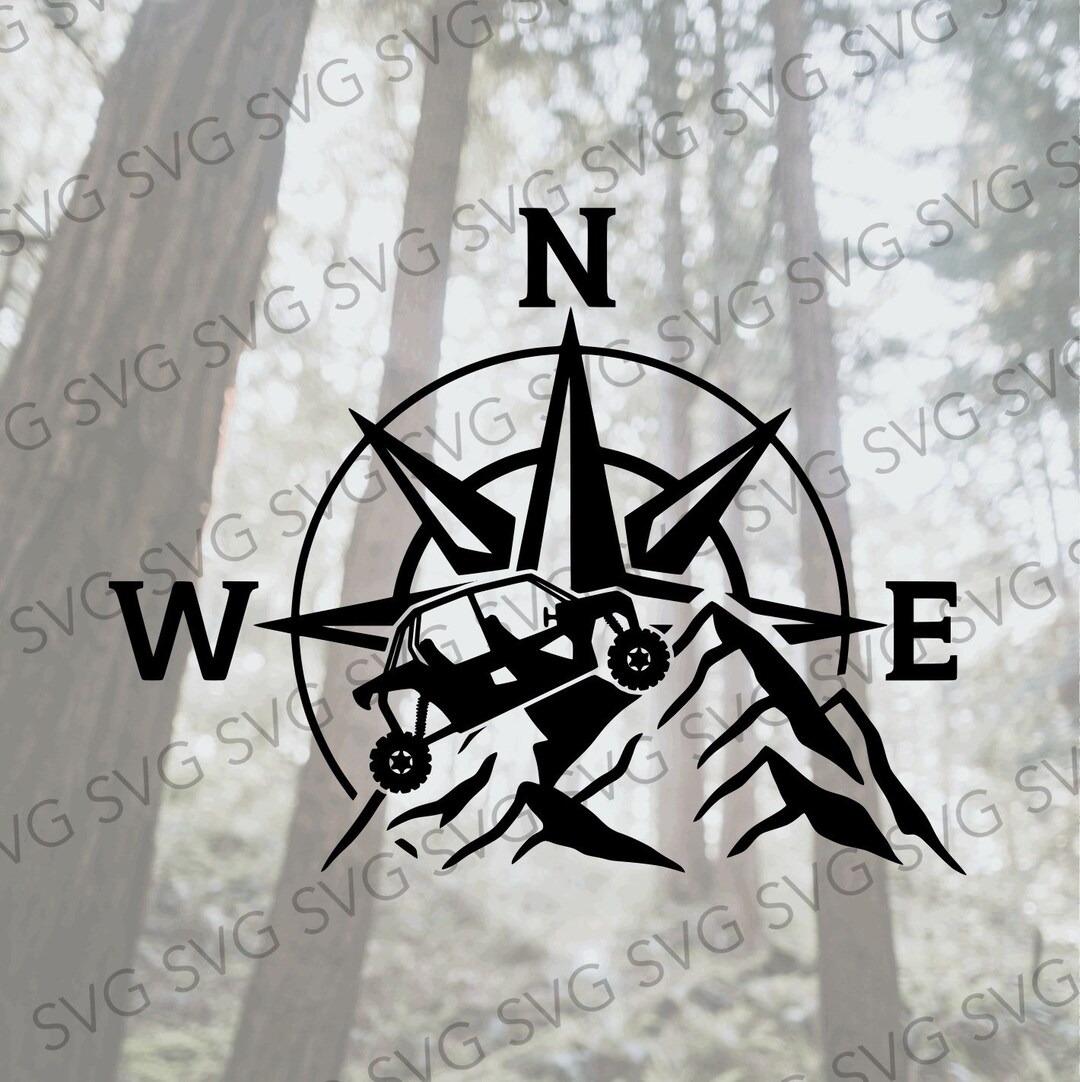 Side by Side Compass SVG, 2 Seater Side by Side, Offroading Vehicle Svg ...