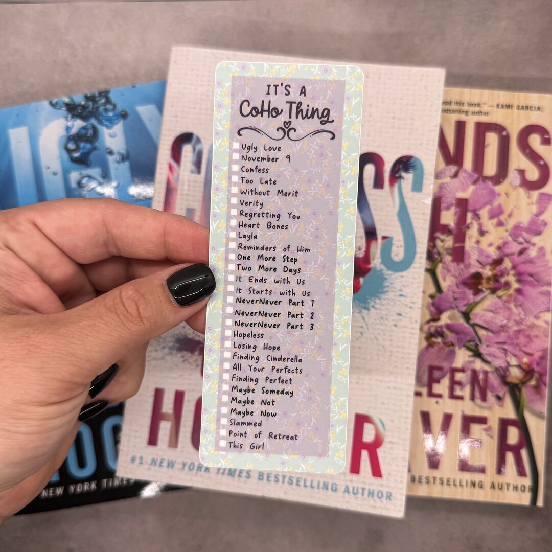 Colleen Hoover Bookmark Sticker Purple, Colleen Hoover Reading List ...