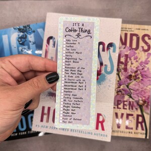 Colleen Hoover Bookmark Sticker Purple, Colleen Hoover Reading List ...