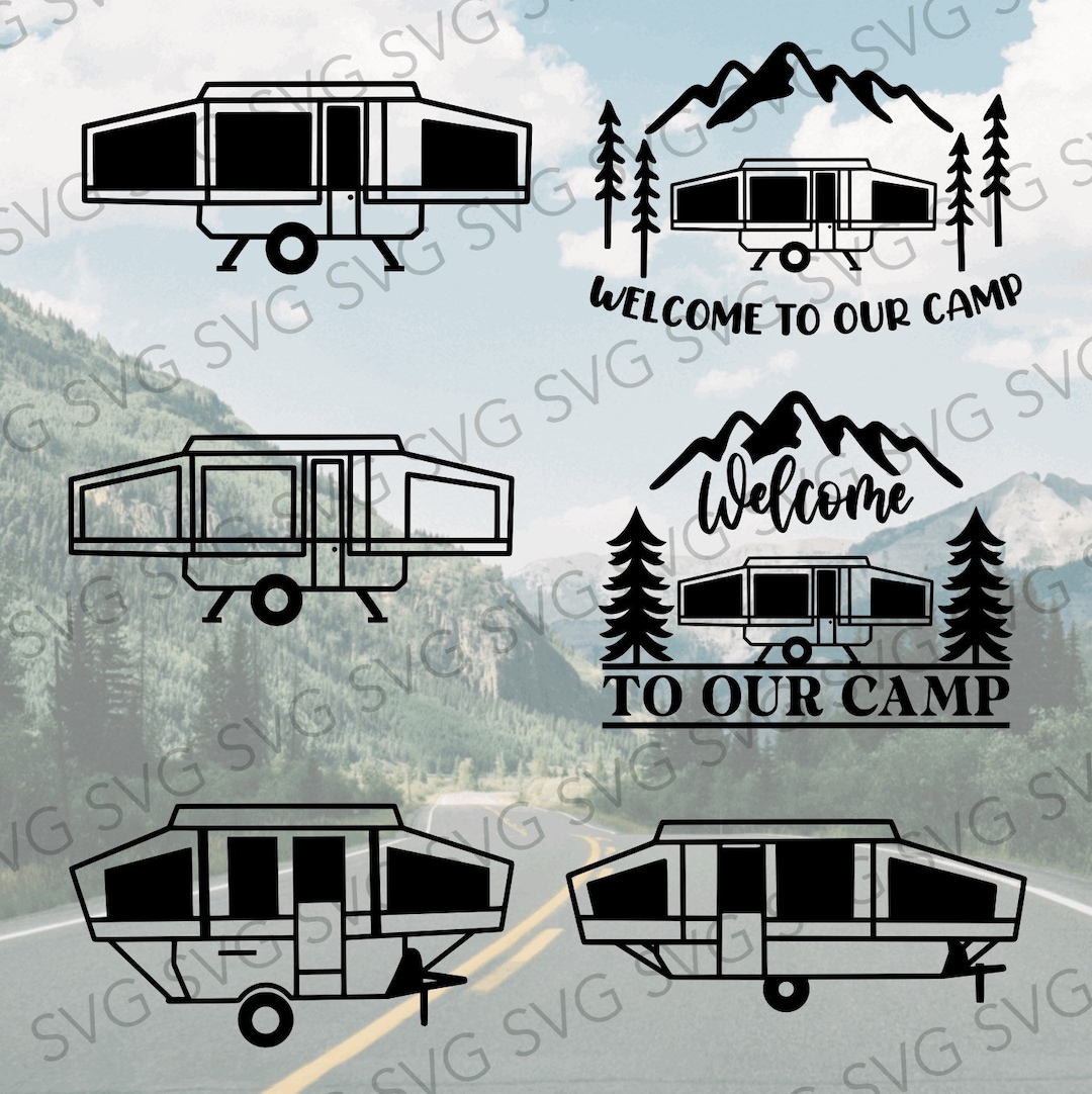 Pop up Camper SVG Bundle, Camper Trailer, Camper SVG, Camper Cut File ...