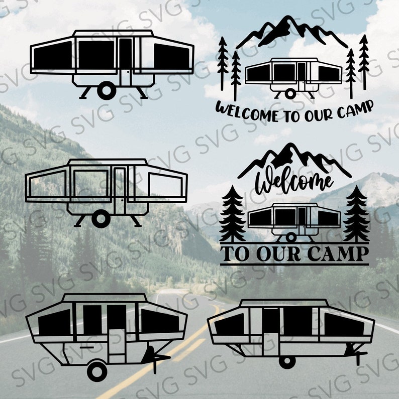 Pop up Camper SVG Bundle, Camper Trailer, Camper SVG, Camper Cut File ...