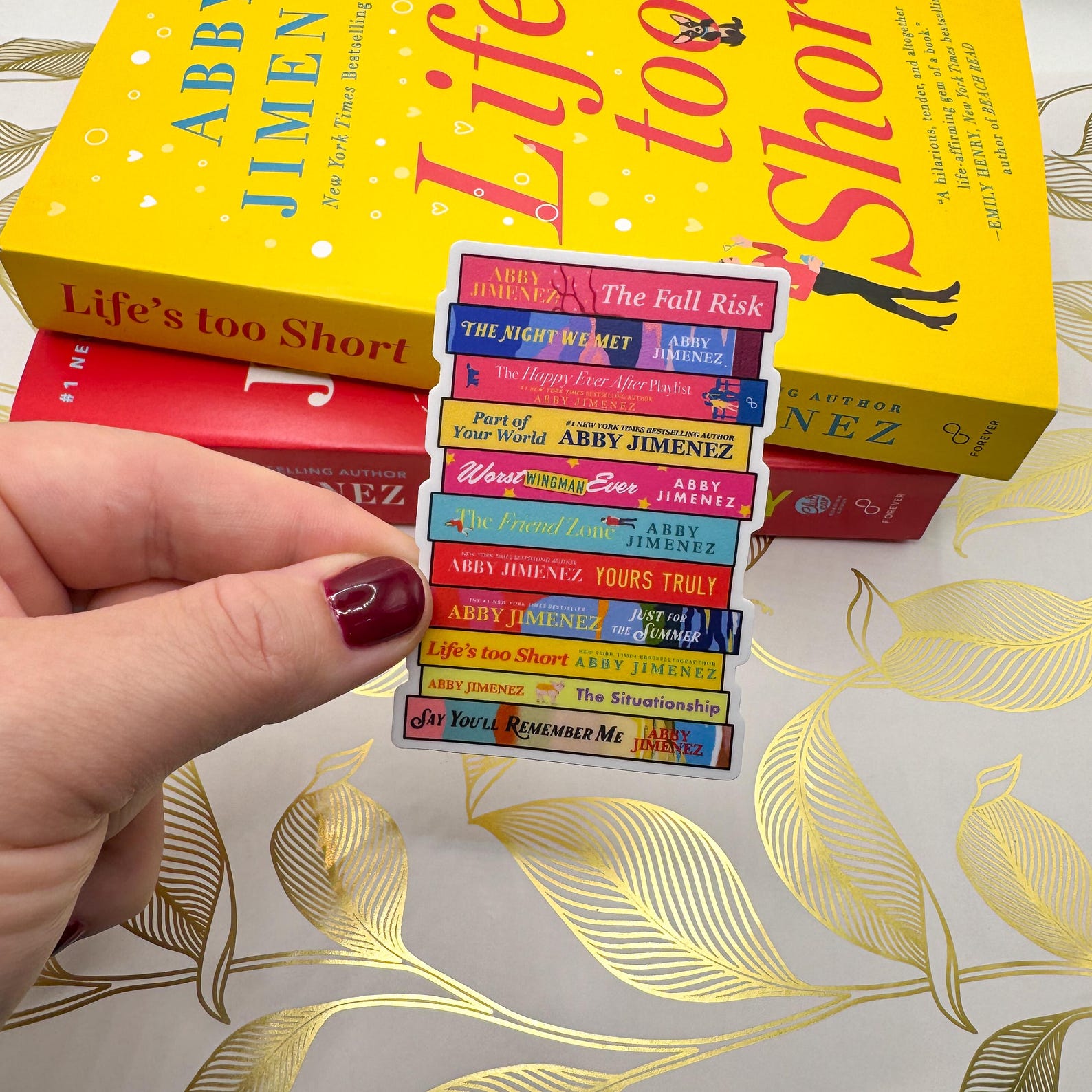 Abby Jimenez Book Stack Sticker, Probably Reading Abby Jimenez - Etsy