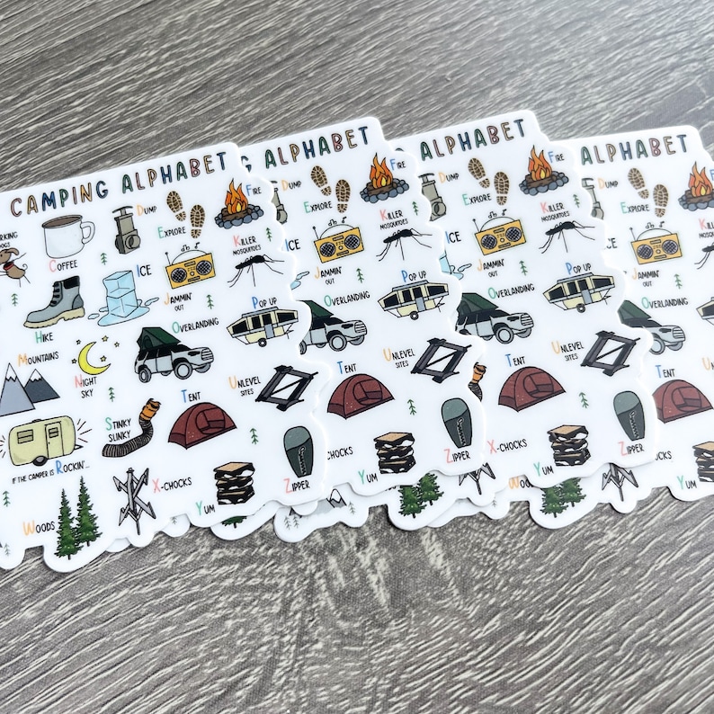 Camping Magnet, Camping Alphabet, Camp Alphabet Magnet, Magnet for ...