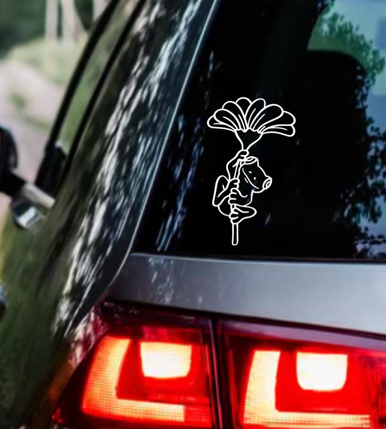 Frog Car Decal, Cute Frog and Flower Decal - Etsy