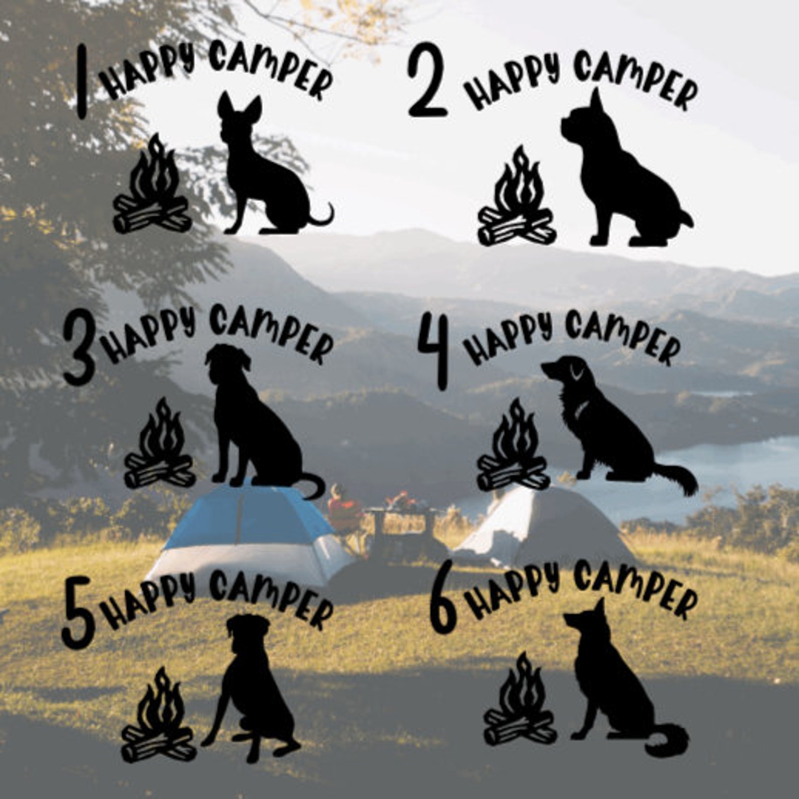 Happy Camper Dog Decal Dog Camping Decal Camper Dog Decal - Etsy